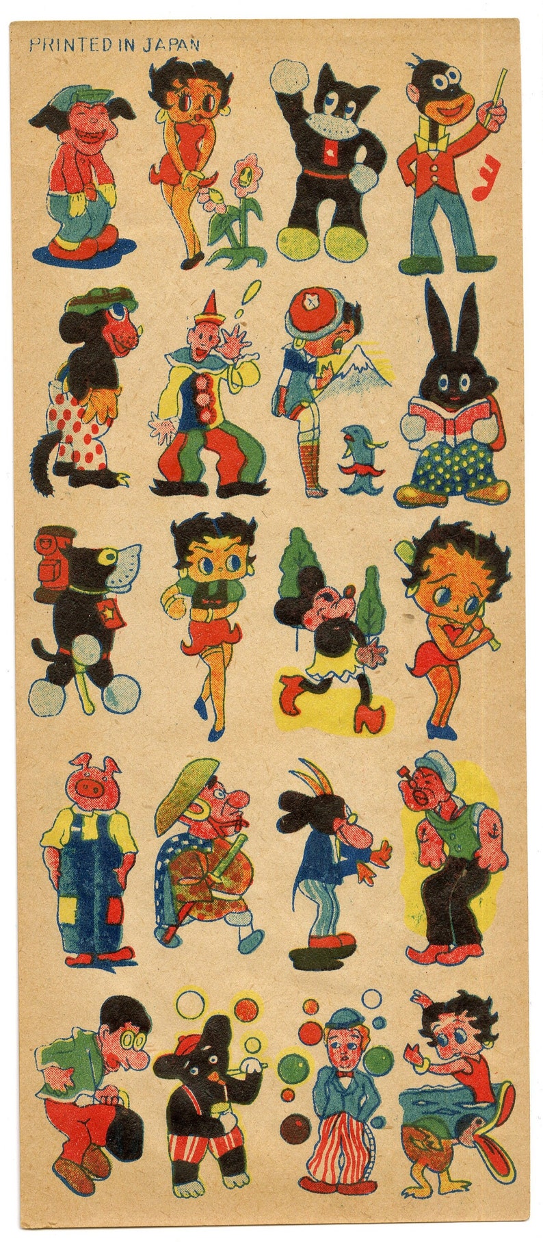 TATTOO STICKERS CARTOONS. 3 Sheets. Circa 1940, Vintage - Etsy