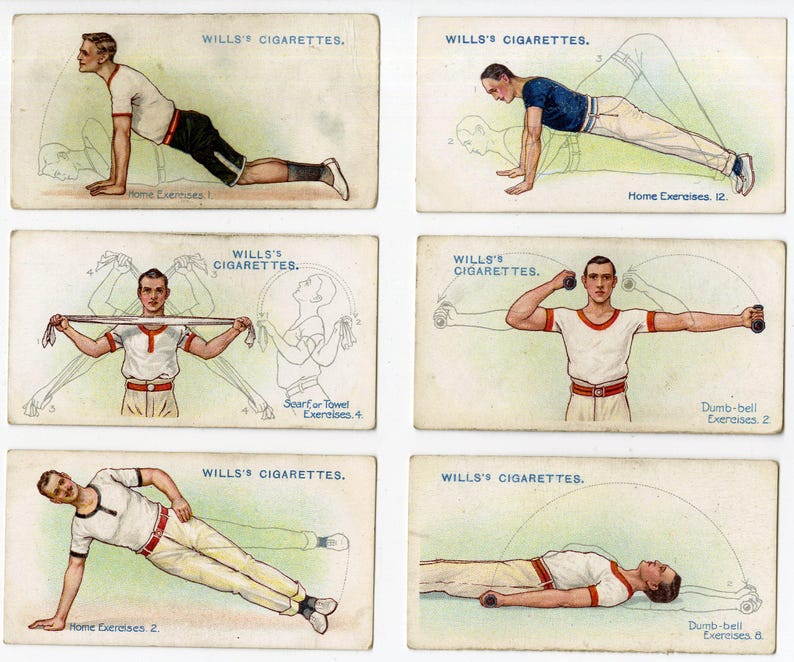 PHYSICAL CULTURE Trade Cards. Complete Set of 50. Circa 1920, Vintage ...