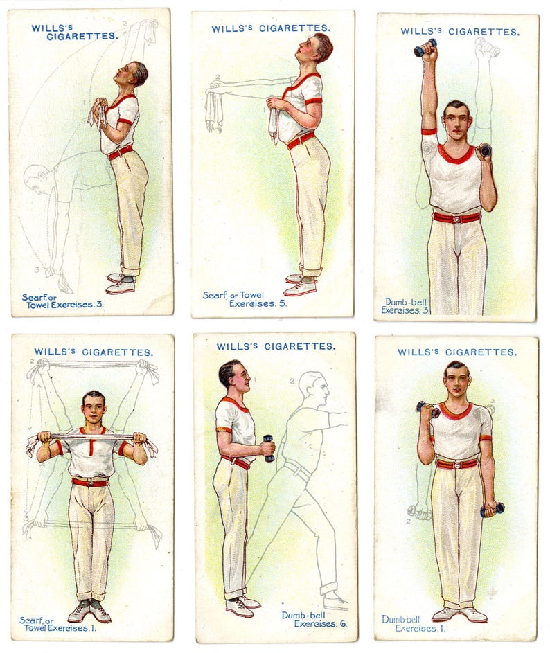 PHYSICAL CULTURE Trade Cards. Complete Set of 50. Circa 1920, Vintage ...