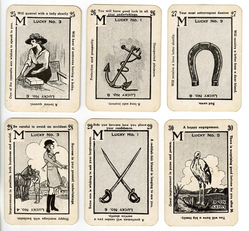 FORTUNE TELLING CARDS. Circa 1930, Original & Vintage - Etsy