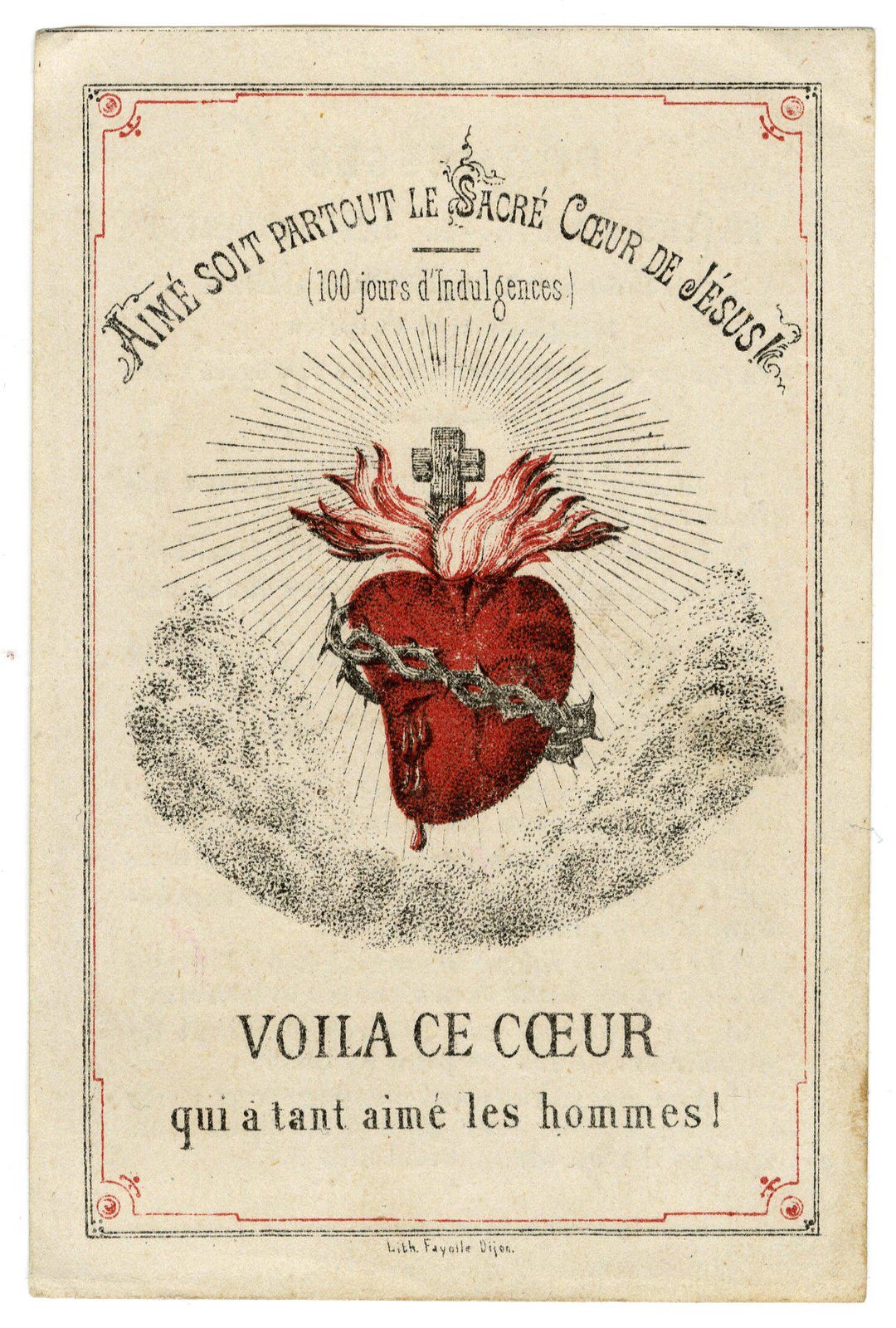 FRENCH SACRÉ-COEUR Card. Circa 1920, Original & Vintage - Etsy