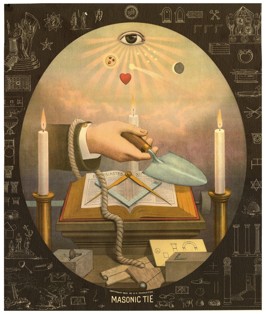 MASONIC LITHOGRAPH, Circa 1930. Original & Vintage - Etsy