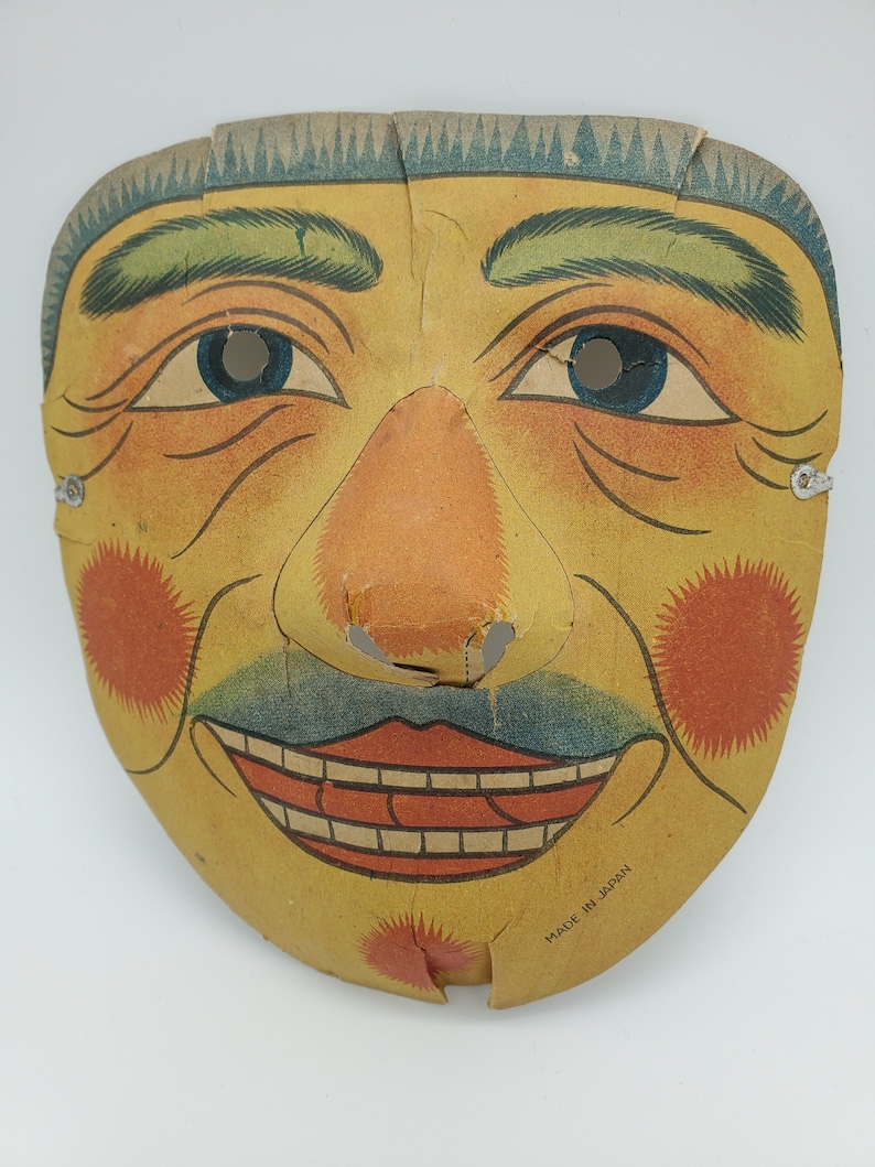 5 ANTIQUE PAPER MASKS - Circa 1940, Vintage - Etsy
