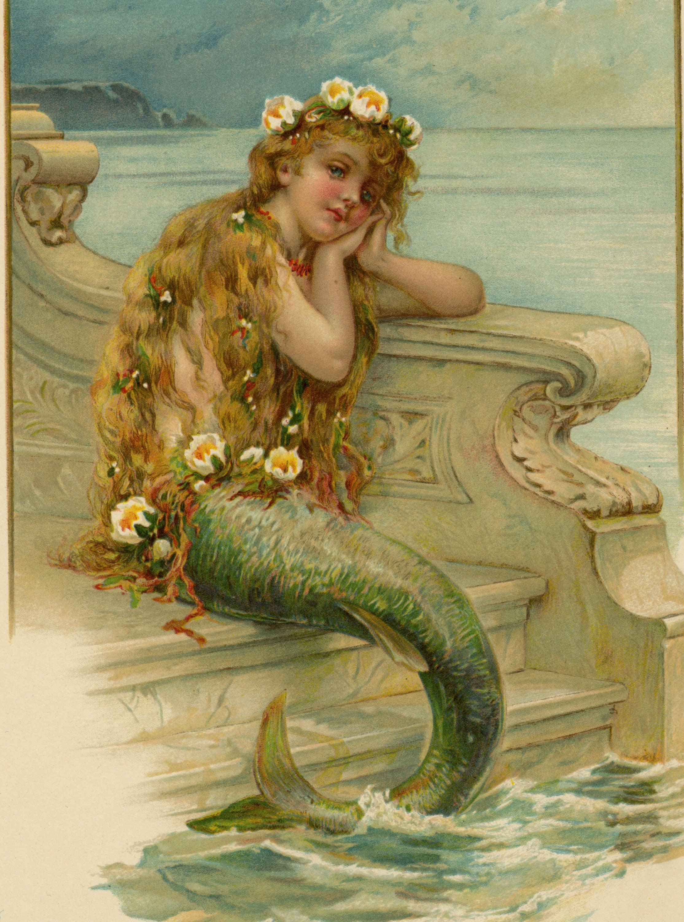 MERMAID, Chromolithograph. Circa 1920, Original and Vintage - Etsy