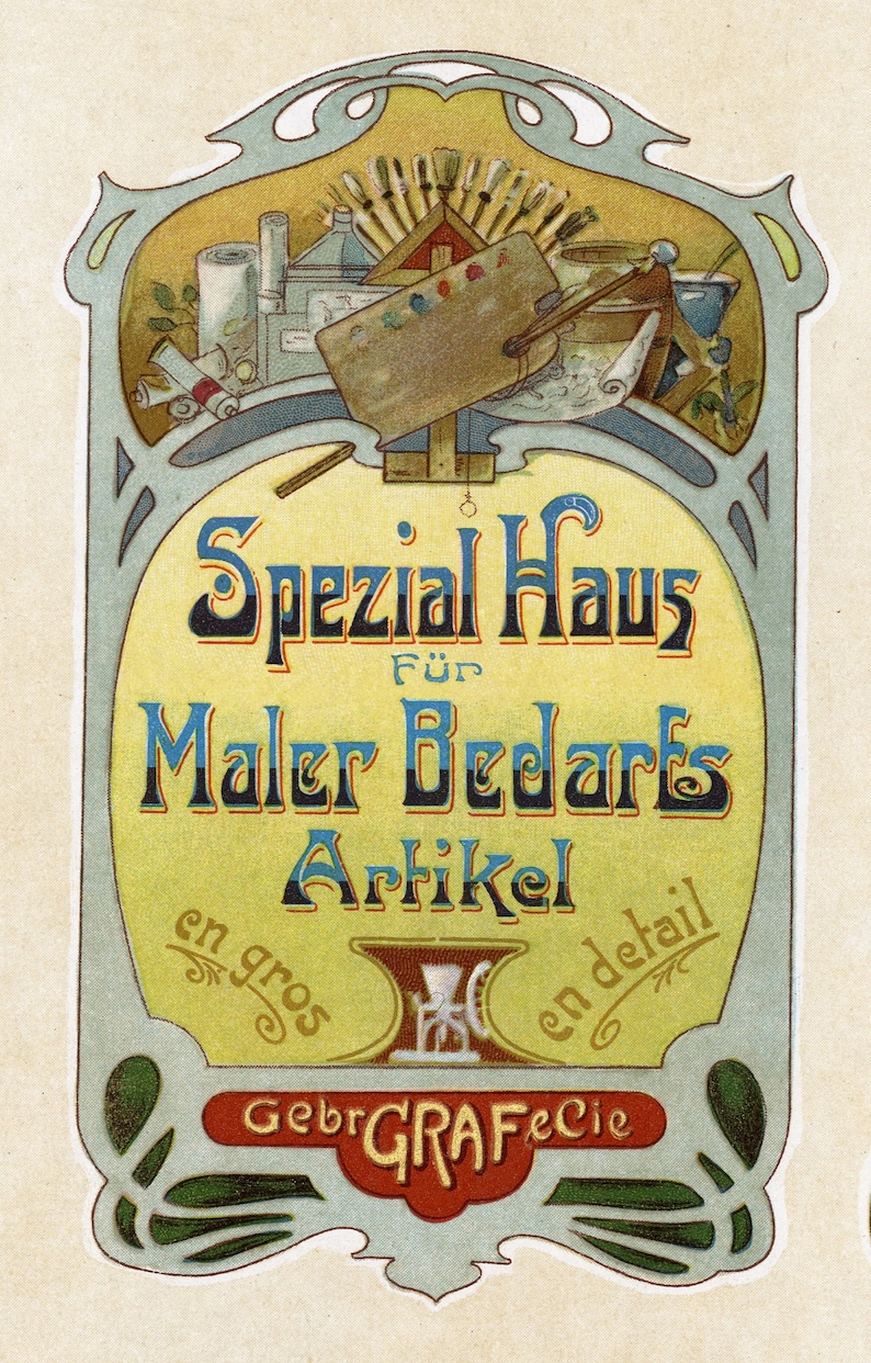 2 GERMAN COLOR CHROMOLITHOGRAPHS of Signs. Circa 1920, Original ...