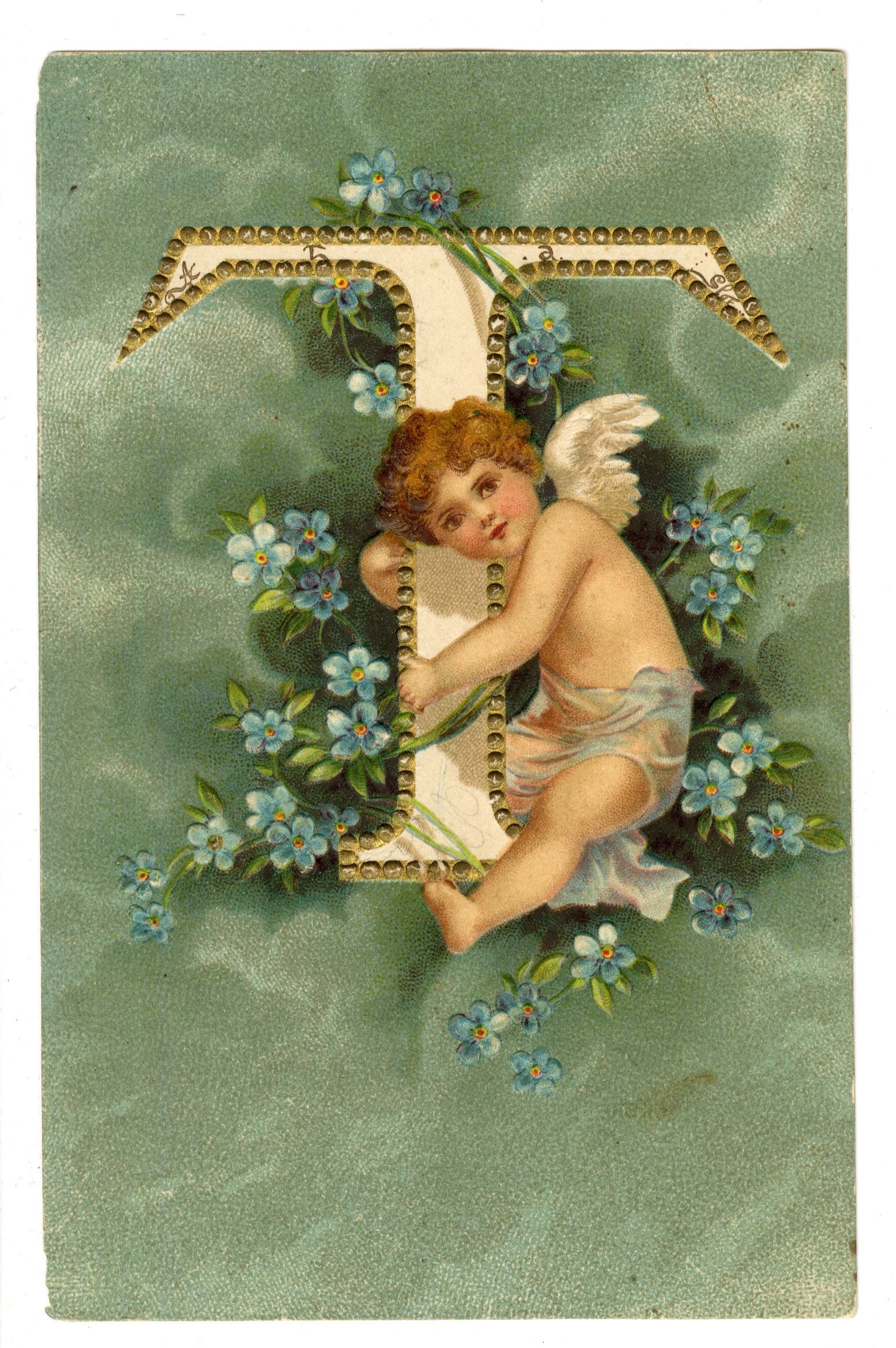 ANGEL ALPHABET POSTCARD, the Letter T - Etsy