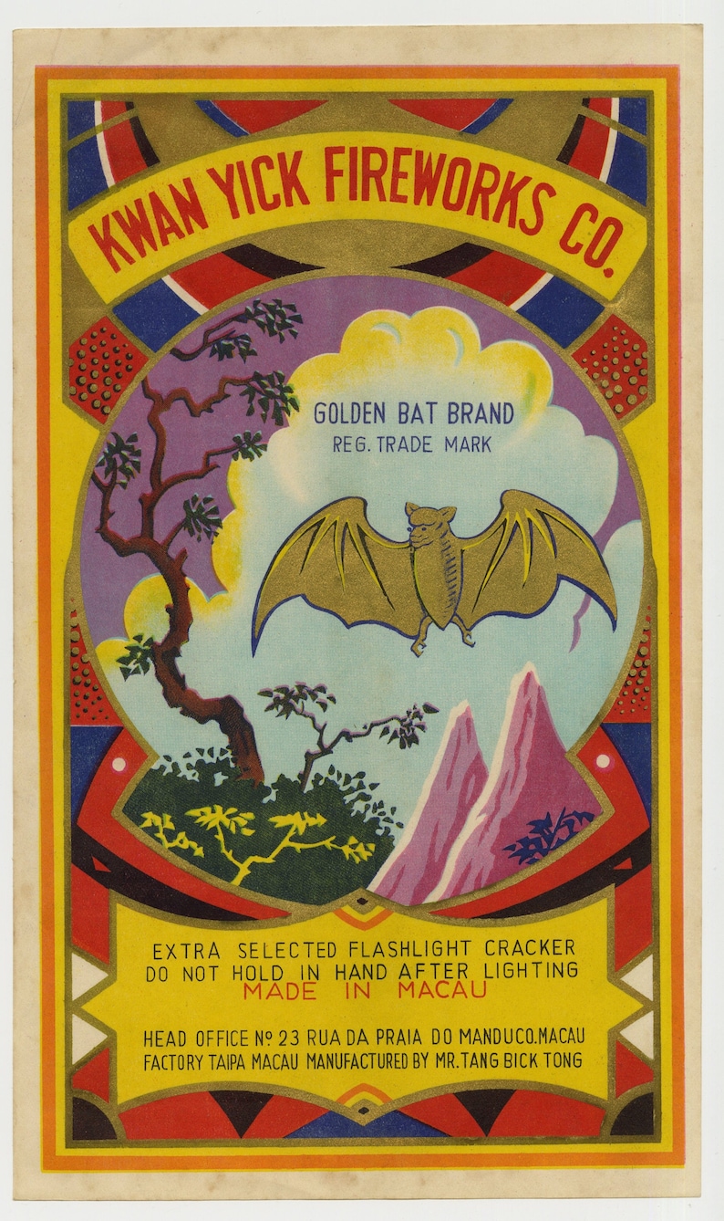 CHINESE FIRECRACKER LABEL, Circa 1940. Vintage. - Etsy