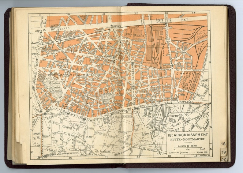 PARIS MAP, Circa 1920. Vintage - Etsy