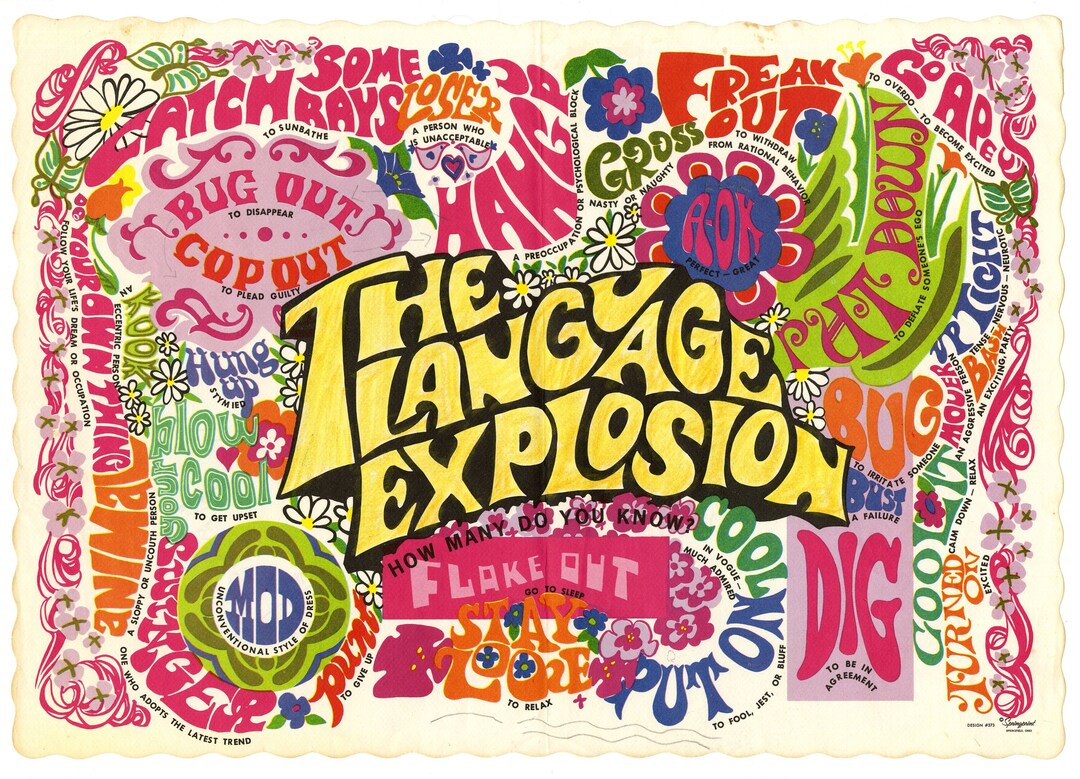 TYPOGRAPHY, SLANG, Circa 1960's. Vintage - Etsy