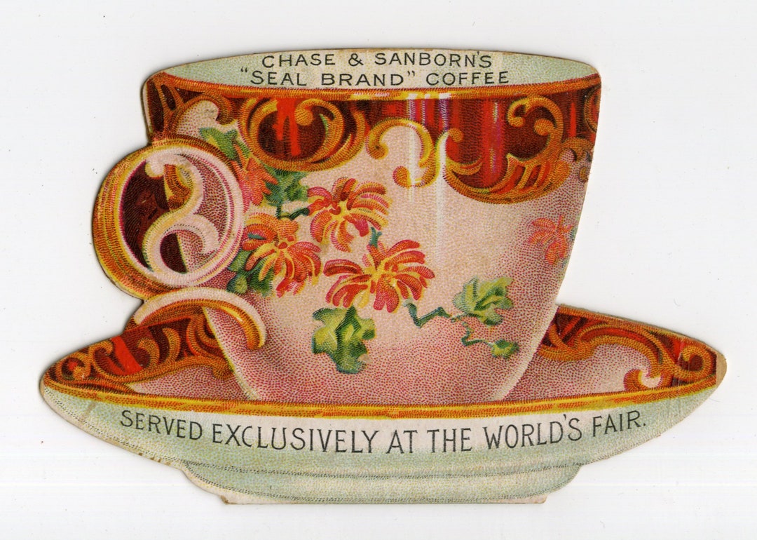 TEA CUP Trade Card for Coffee, Advertisement. Chromolithograph, Circa ...