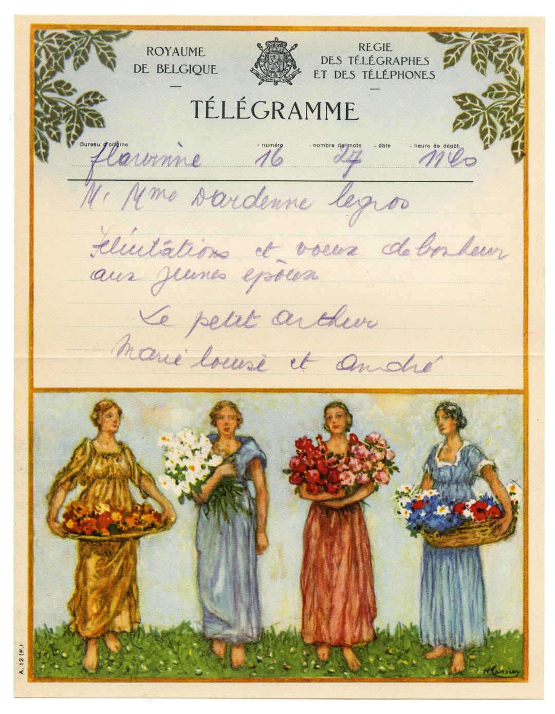 FRENCH TELEGRAM. Circa 1920, Original & Vintage - Etsy
