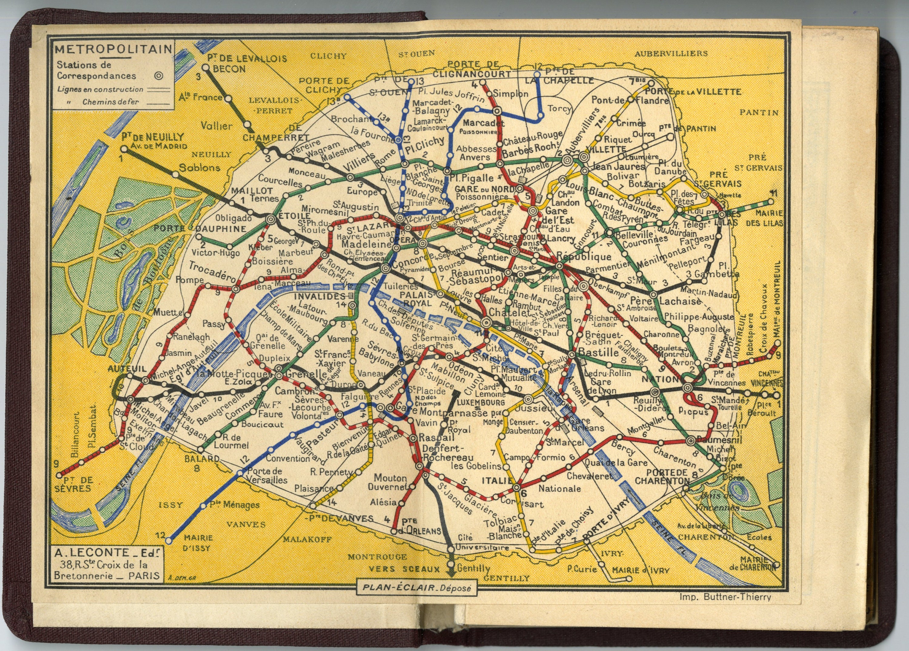 PARIS MAP, Circa 1920. Vintage - Etsy