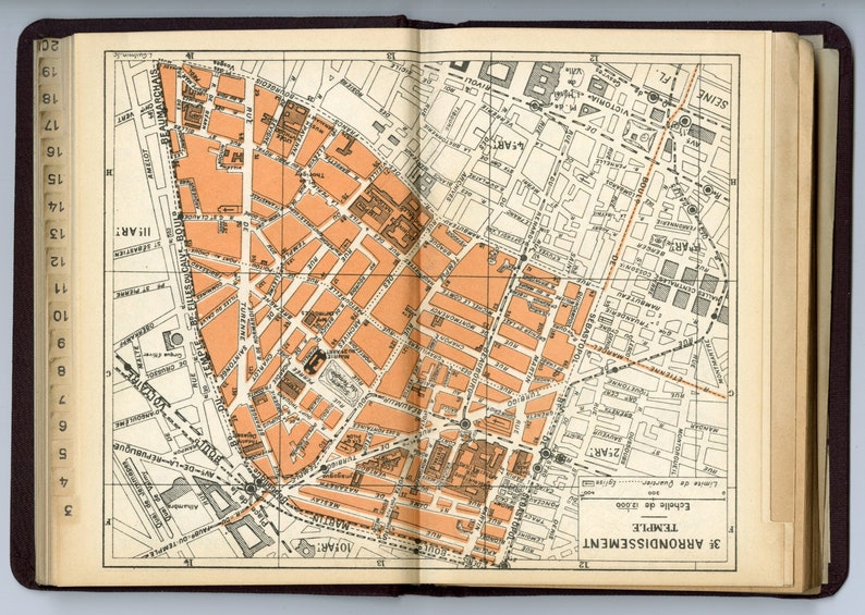 PARIS MAP, Circa 1920. Vintage - Etsy