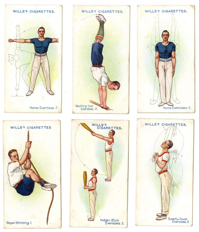 PHYSICAL CULTURE Trade Cards. Complete Set of 50. Circa 1920, Vintage ...