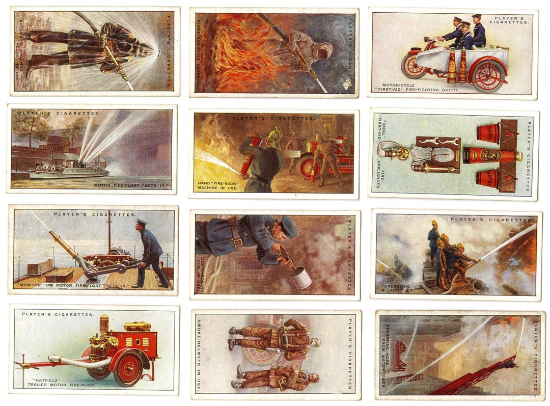 FIRE FIGHTING SCENES Trade Card. Circa 1920, Antique - Etsy