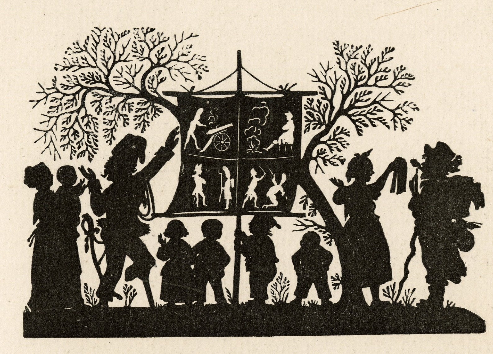 BOOK of SILHOUETTES, With Rhymes. Dated 1879. Titled "frolics With ...