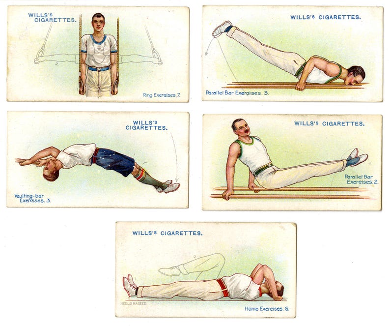 PHYSICAL CULTURE Trade Cards. Complete Set of 50. Circa 1920, Vintage ...