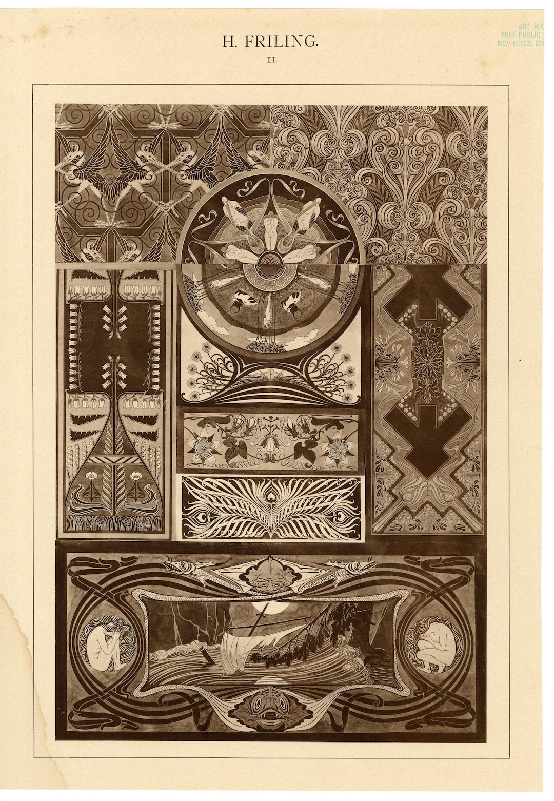 FRENCH ART NOUVEAU Print. Original & Vintage - Etsy