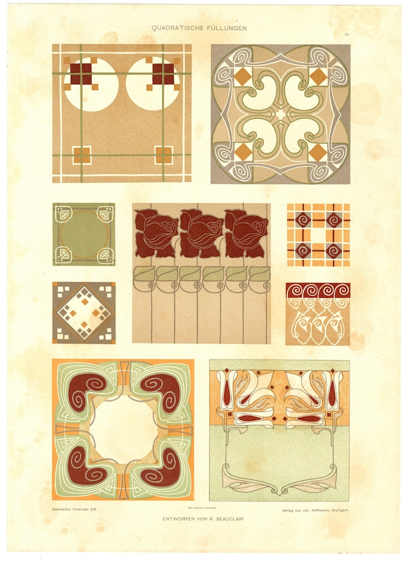 GERMAN ART NOUVEAU Lithograph. Circa 1920, Original & Vintage - Etsy