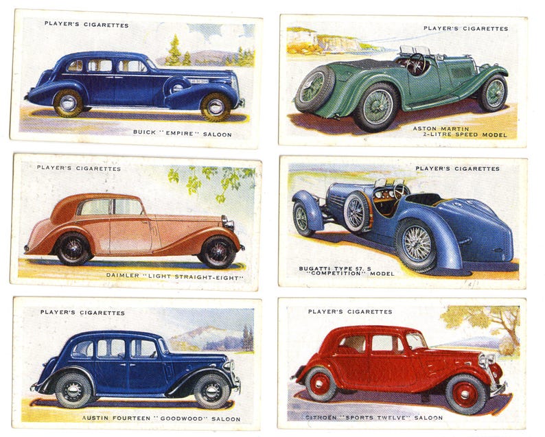 50 MOTOR CAR Trade Cards. Circa 1930, Vintage - Etsy