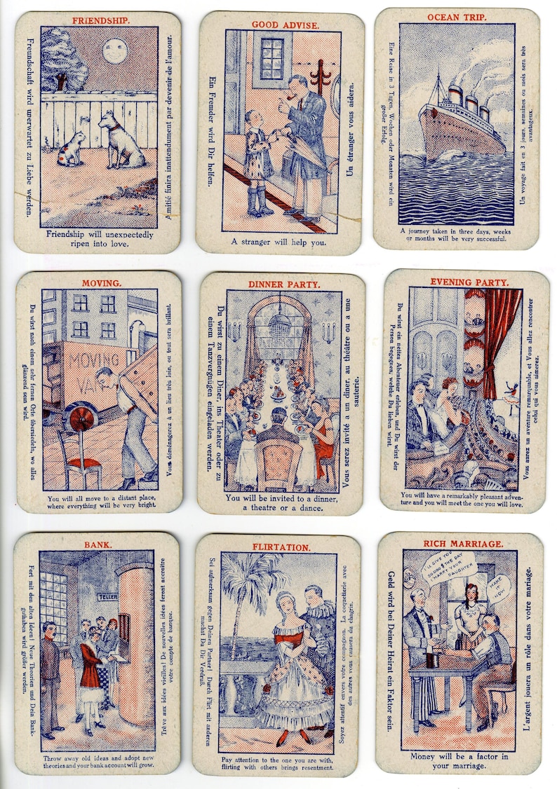 FORTUNE TELLING CARDS. Circa 1930, Original & Vintage - Etsy