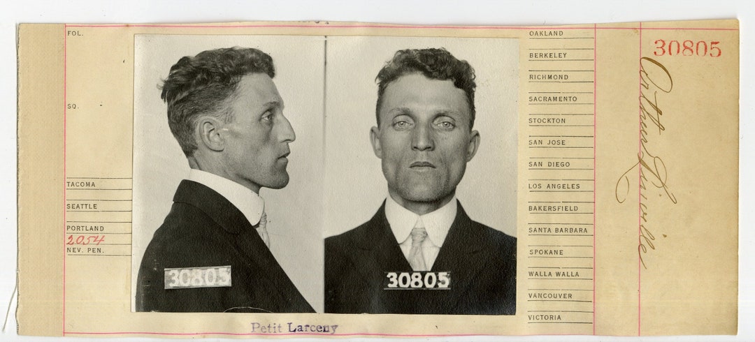 MUGSHOT With 2 Sides and 2 People. Circa 1920, Vintage. - Etsy
