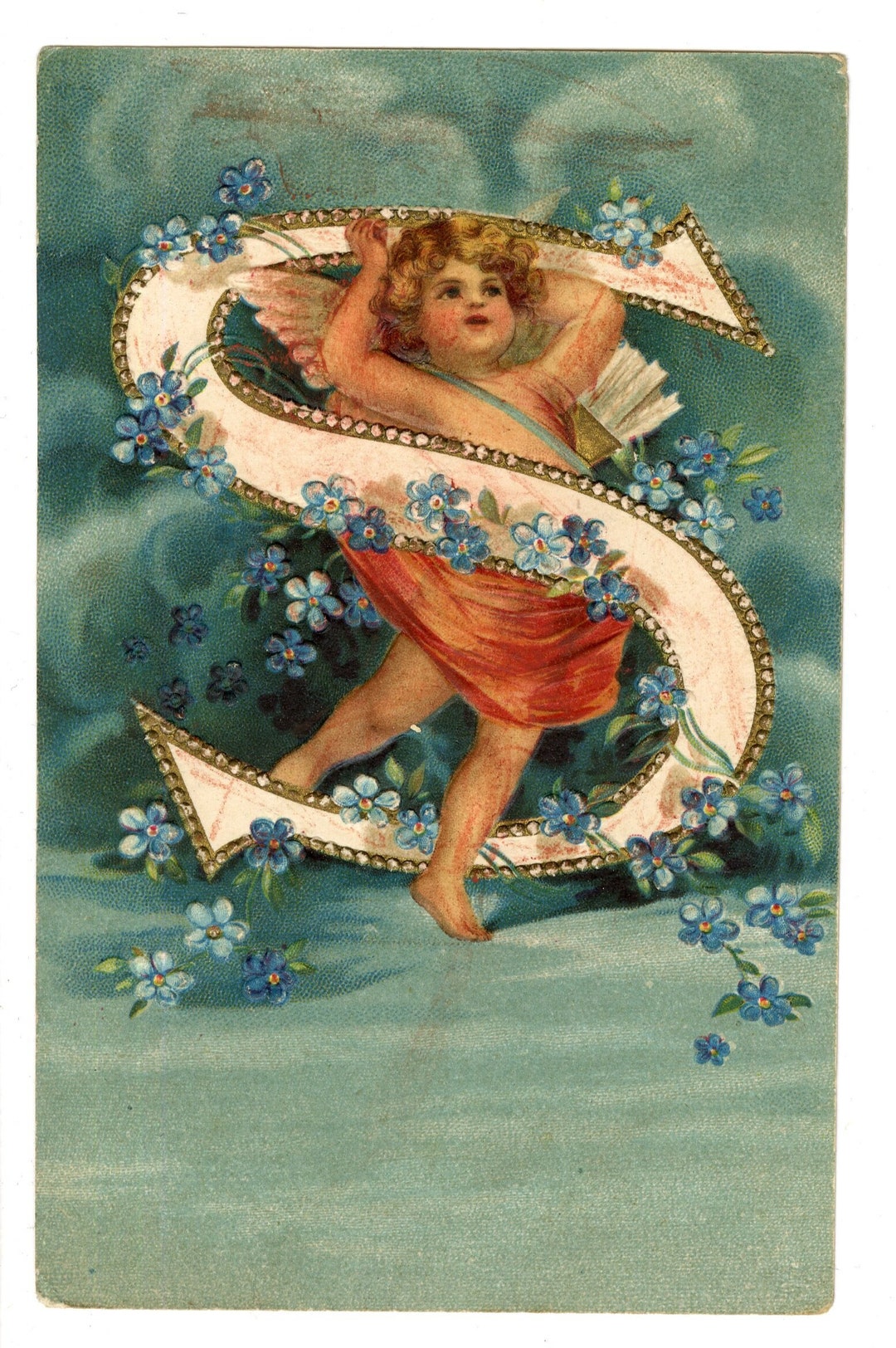 ANGEL ALPHABET POSTCARD, the Letter S. Circa 1920, Original and Vintage ...