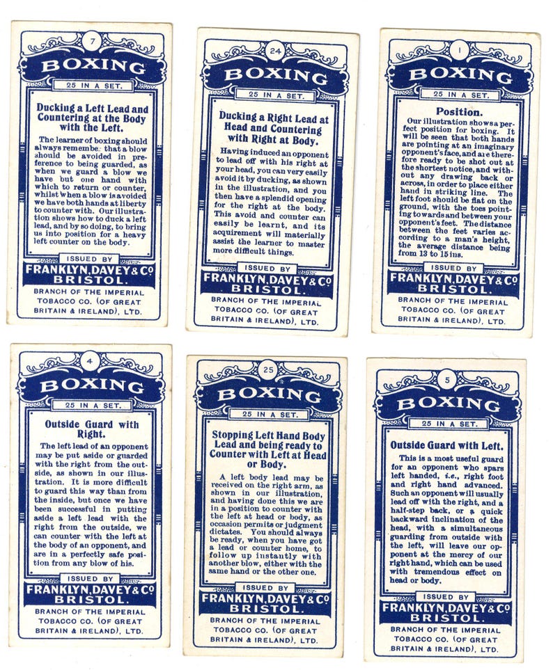 BOXING TRADE CARDS. Circa 1920, Original & Antique - Etsy