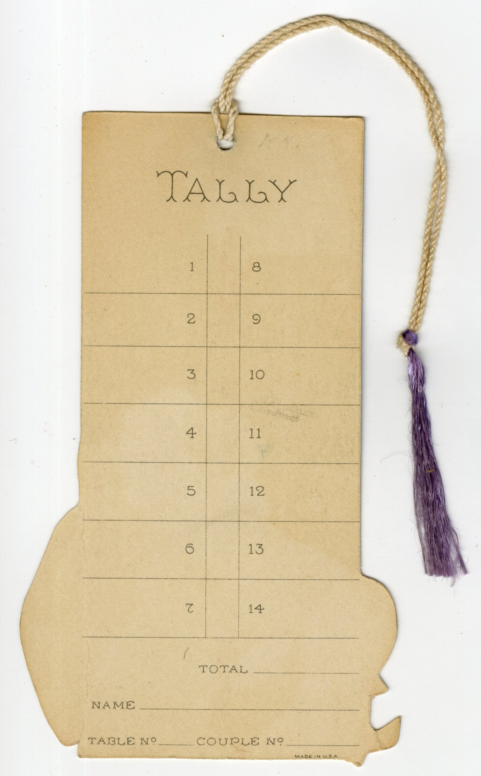 BRIDGE TALLY CARD. Circa 1930, Vintage - Etsy