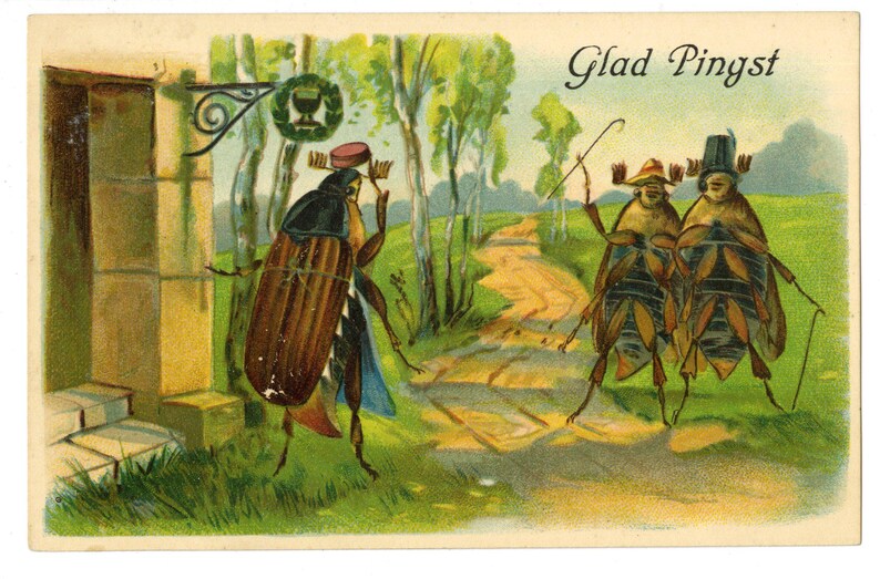 2 ANTHROPOMORPHIC BUGS POSTCARDS. Circa 1940, Original and Vintage - Etsy
