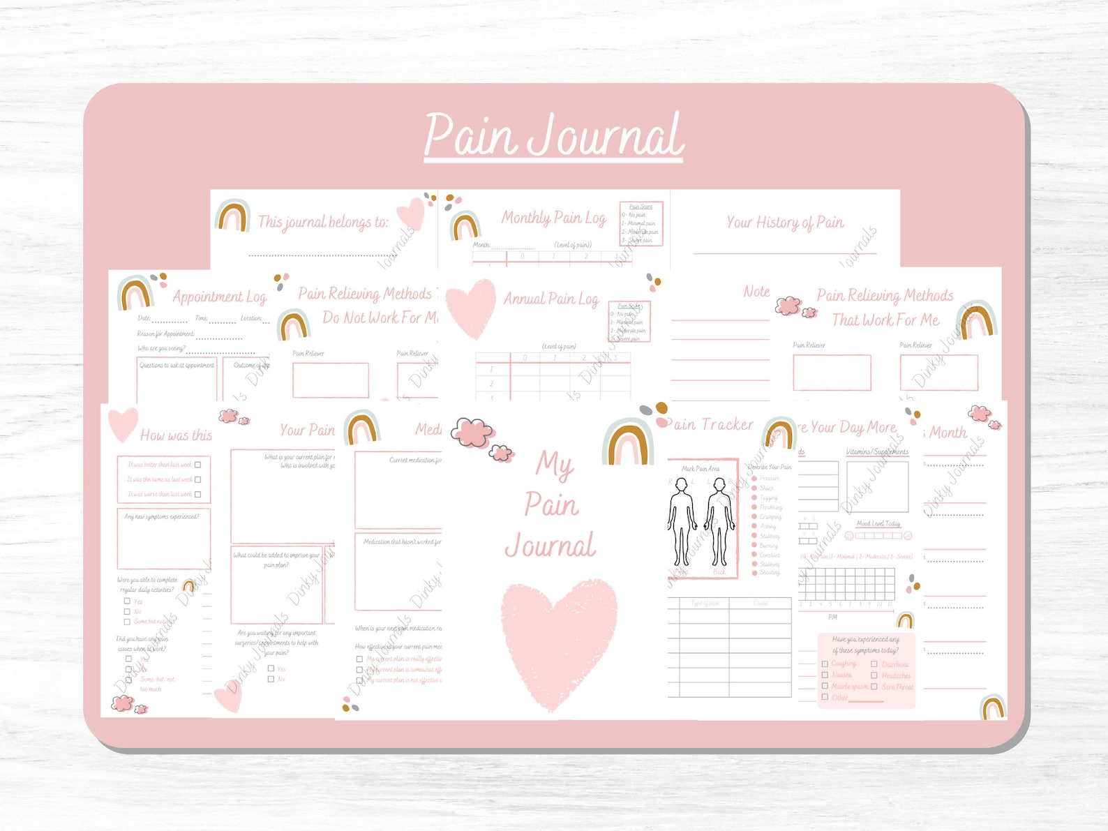Pain Tracker Personal Printable Pain Journal Chronic Pain - Etsy