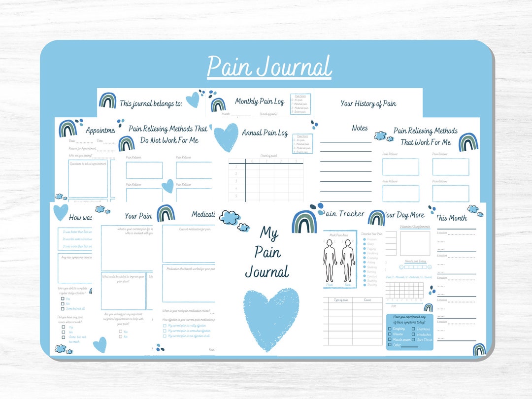 Personal Printable Pain Journal | Chronic Pain Tracker | Printable Pain ...