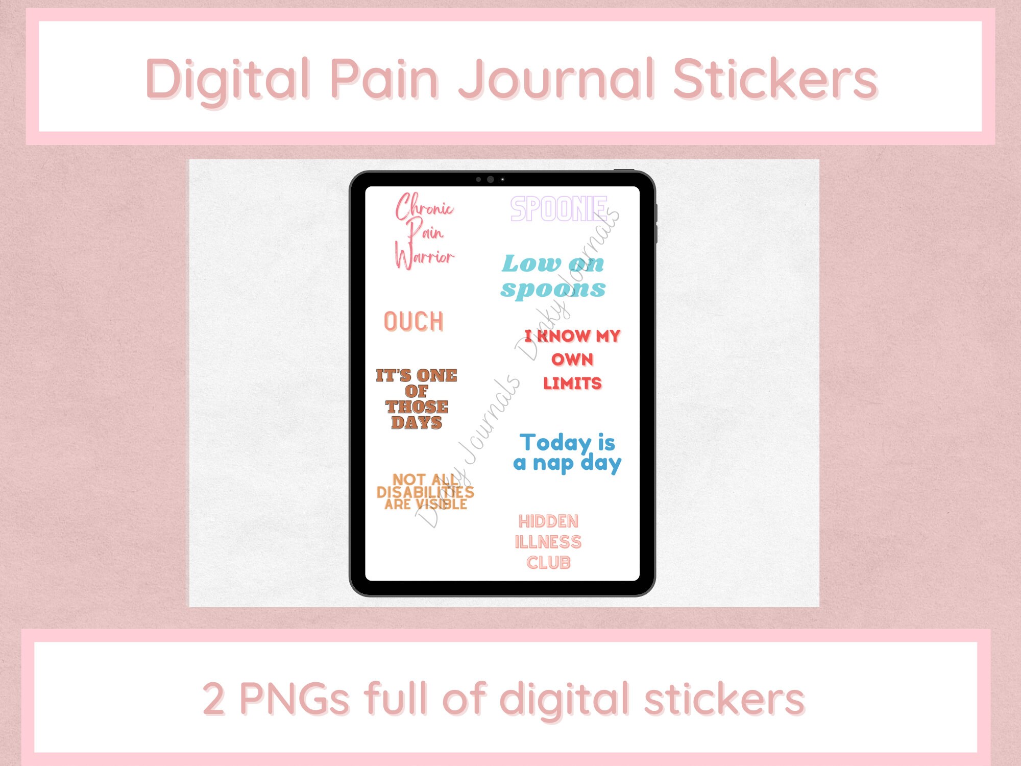 Chronic Pain Digital Stickers | Digital Stickers Goodnotes | Hidden ...
