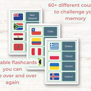 PRINTABLE COUNTRY FLASHCARDS | Printable Countries Flashcards | Country ...