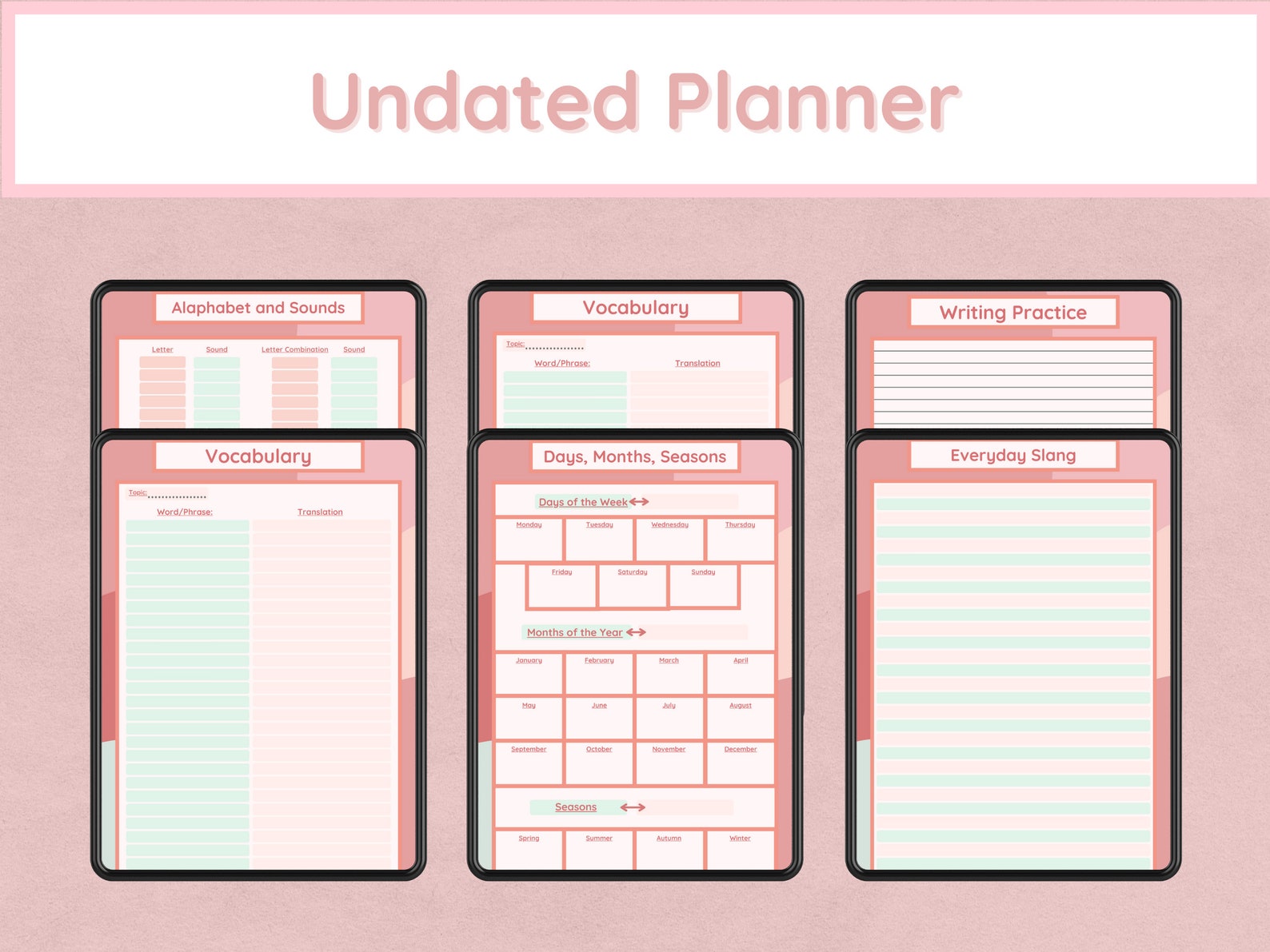 Language Learning Planner Notebook | Language Learning Digital Planner ...
