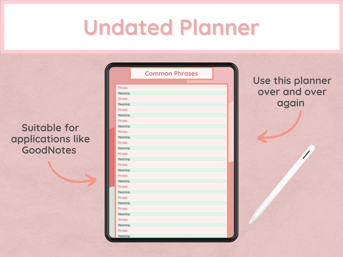 Language Learning Planner Notebook | Language Learning Digital Planner ...