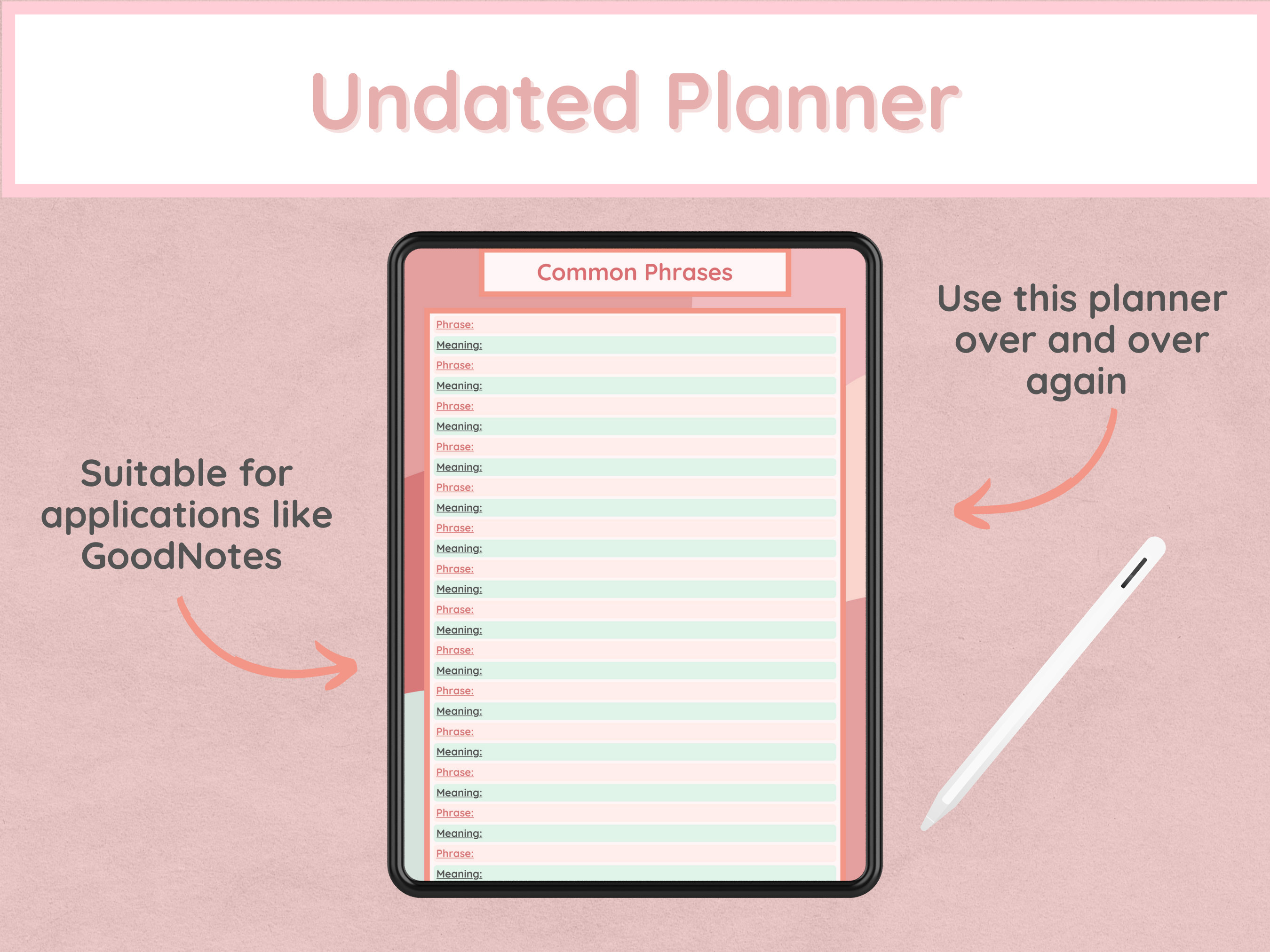 Language Learning Planner Notebook | Language Learning Digital Planner ...