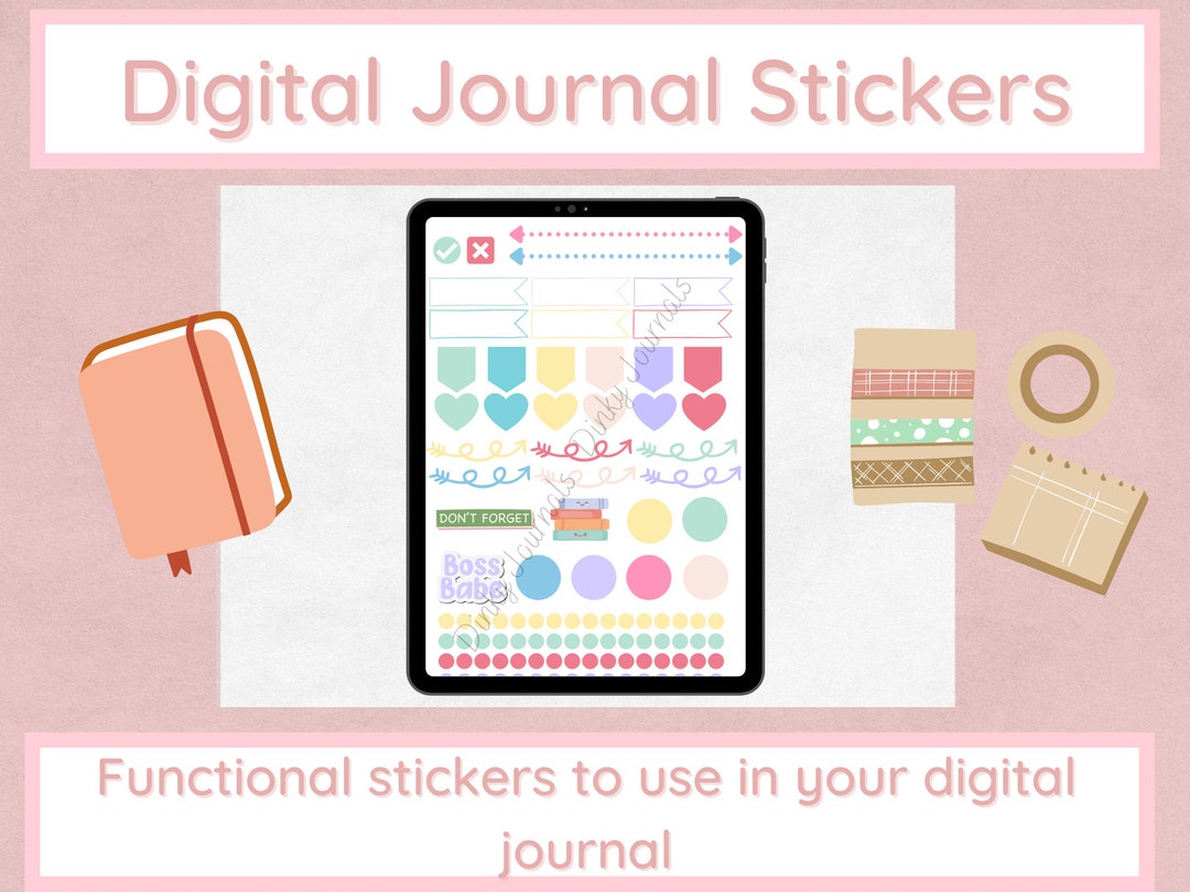 Digital Journal Stickers | Goodnotes Digital Planner Stickers ...