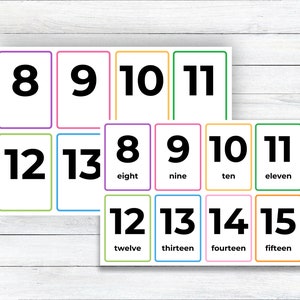 PRINTABLE NUMBER FLASHCARDS | Number Flashcards for English Learners ...