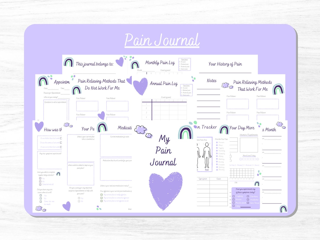 Personal Printable Pain Journal | Chronic Pain Tracker | Printable Pain ...