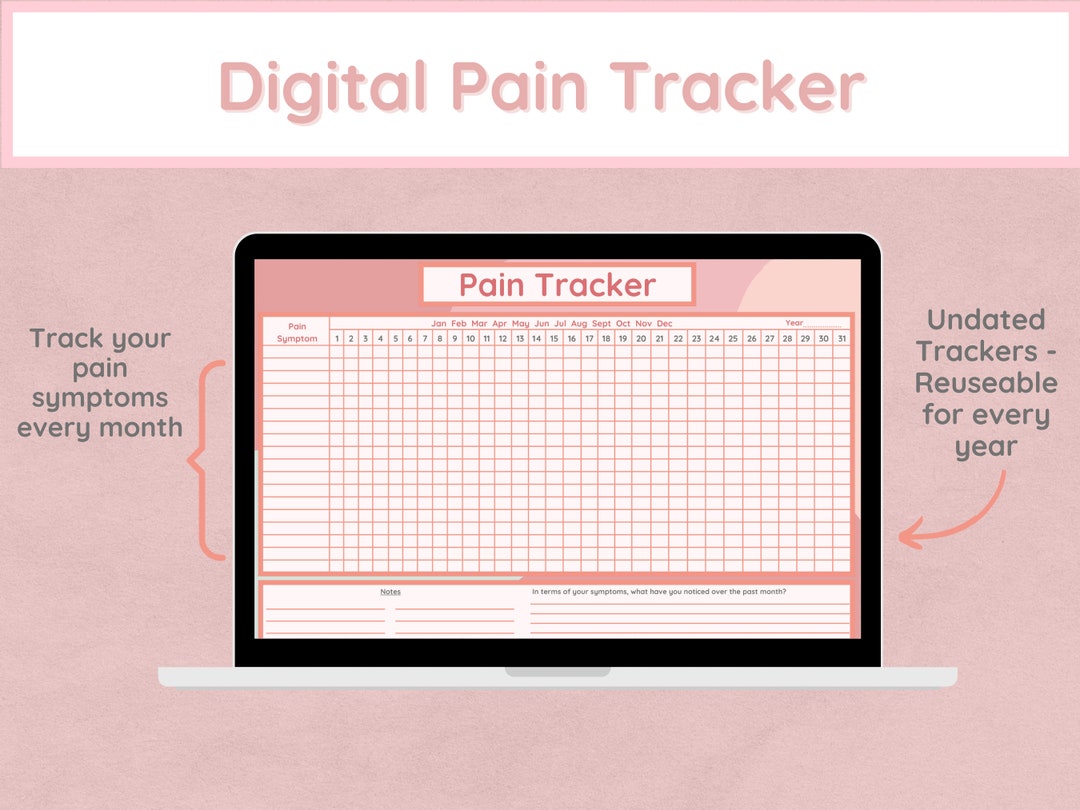 Digital Monthly Pain Tracker | Pain Tracker Goodnotes | Chronic Pain ...