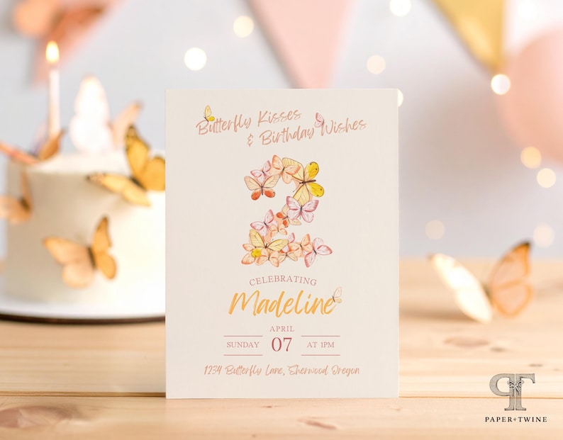 Butterfly Birthday Invitation | Editable Template (digital Download) - Etsy