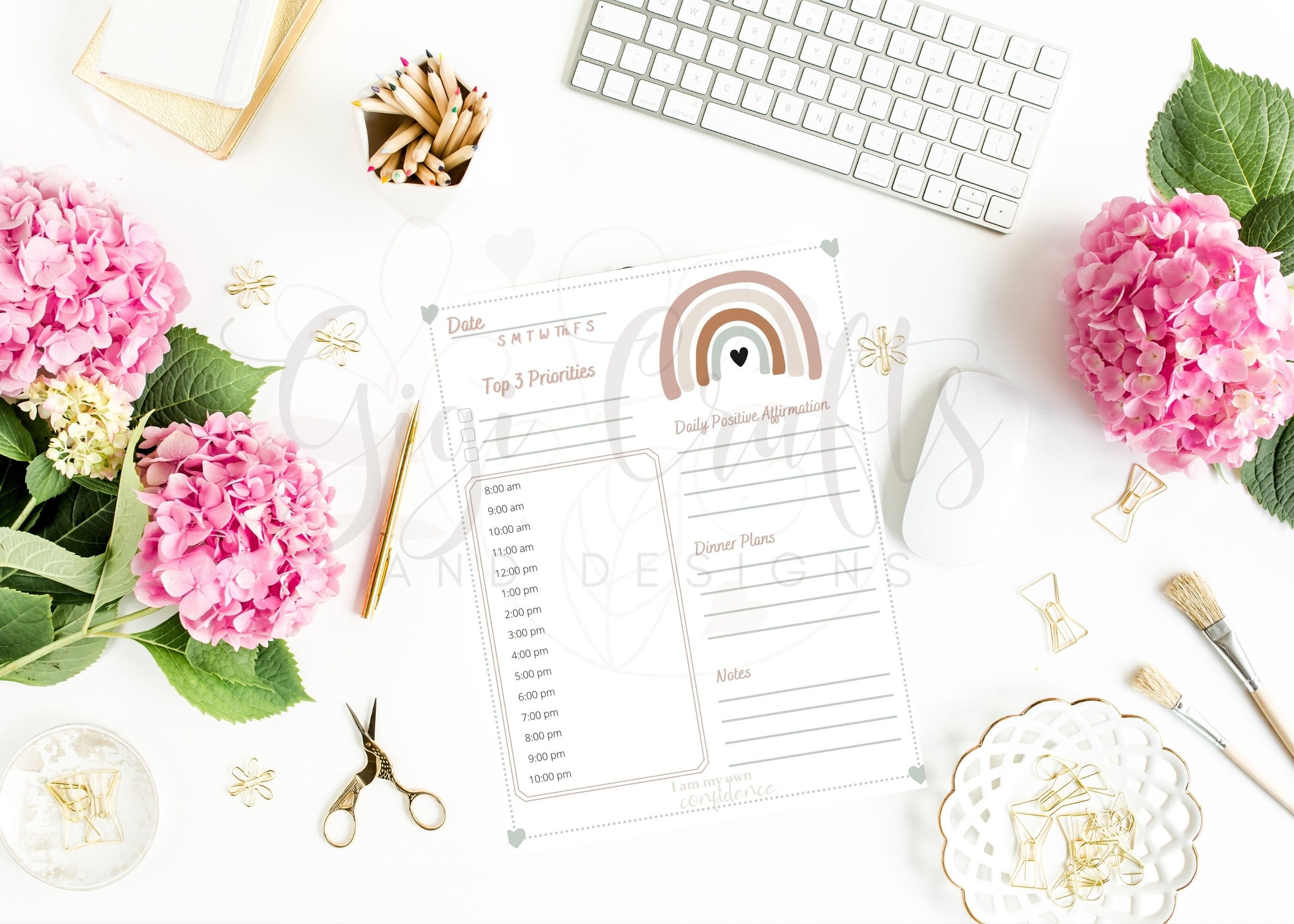 Rainbow Daily Planner Printable, Printable Planner - Etsy