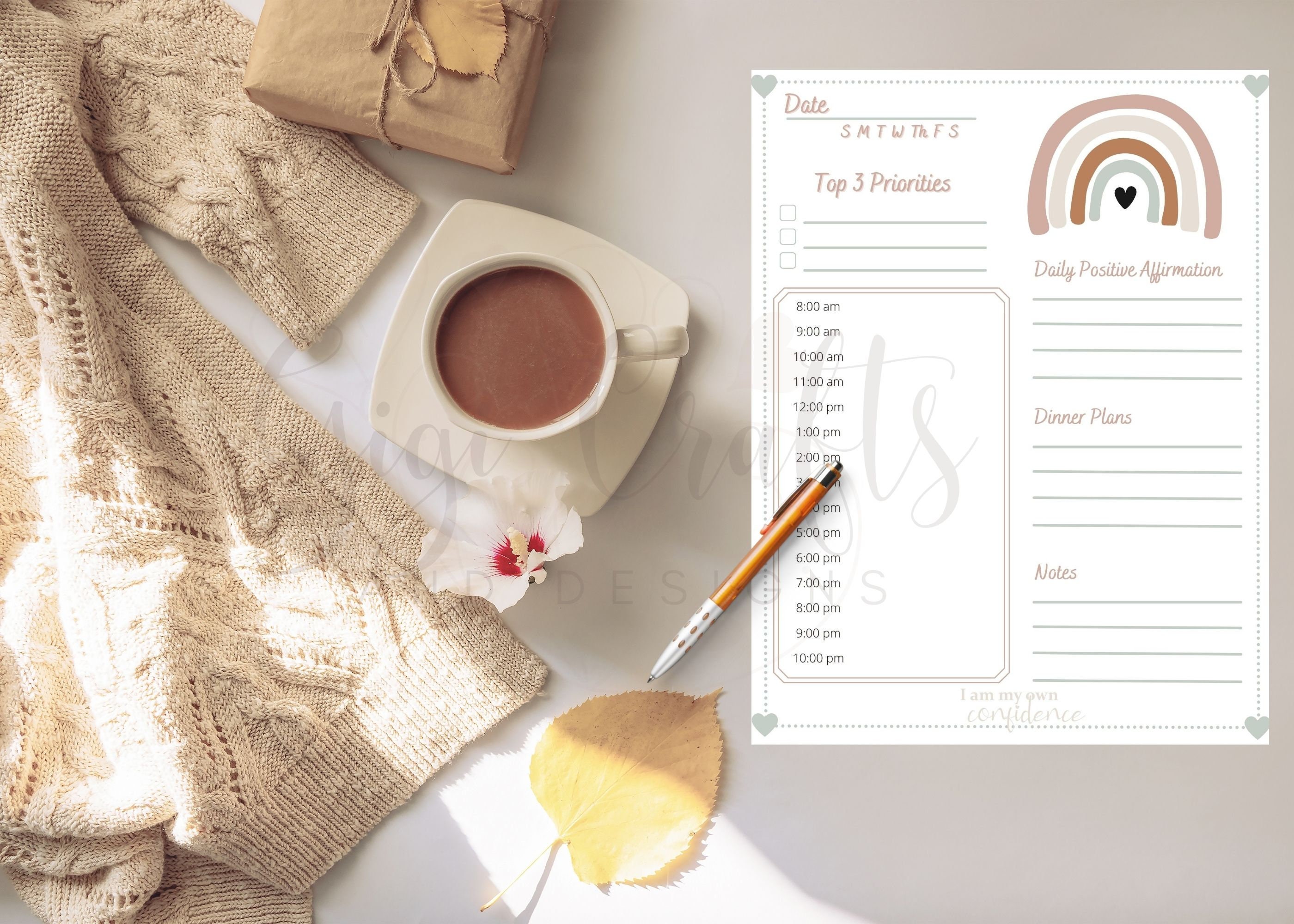 Rainbow Daily Planner Printable, Printable Planner - Etsy