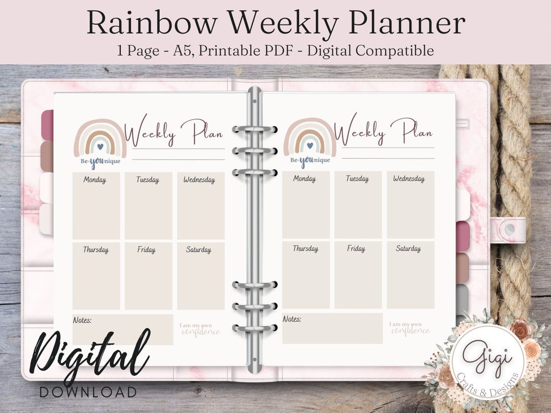 Weekly Planner Printable, Teachers Planner, Student Schedule - Etsy