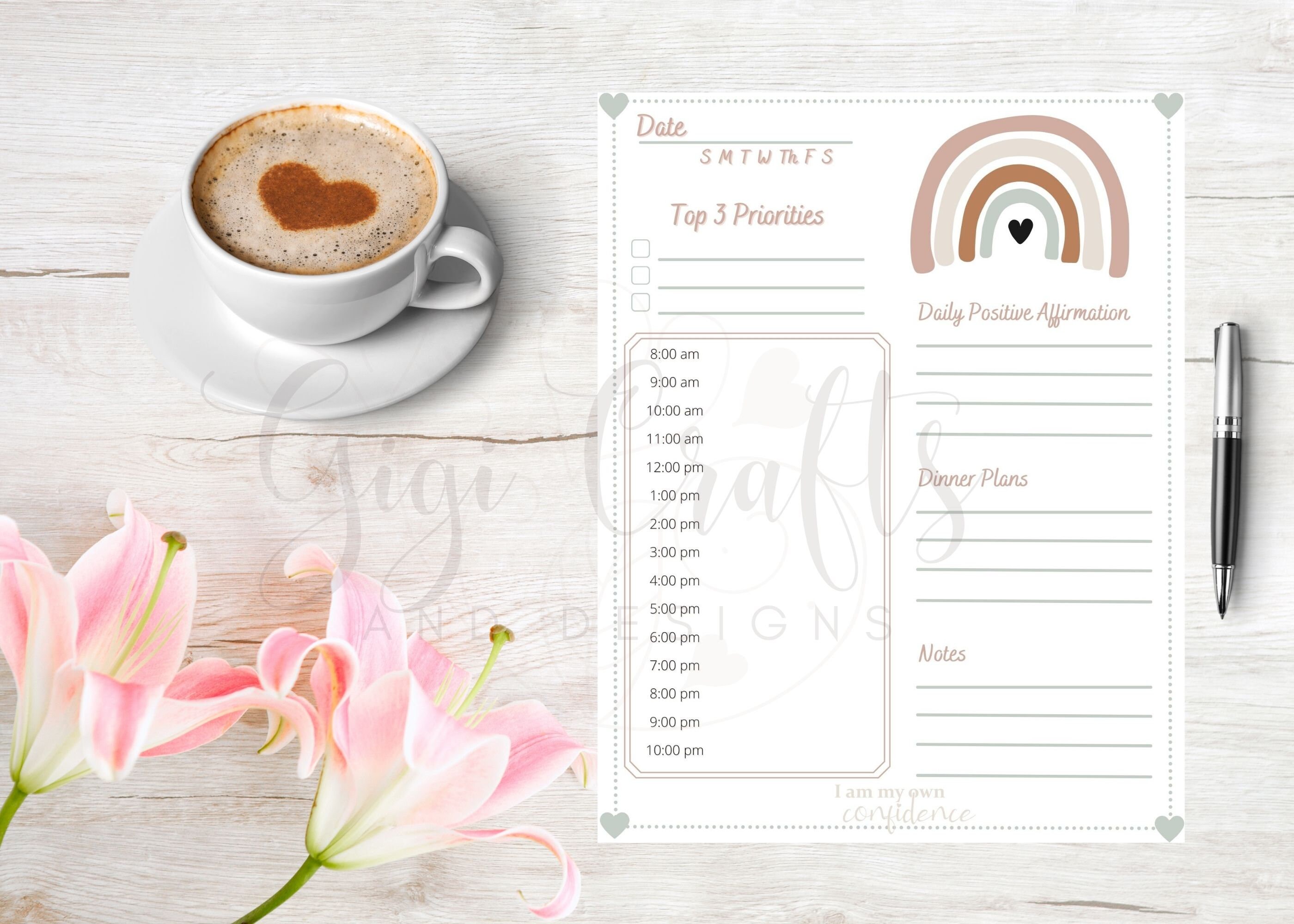 Rainbow Daily Planner Printable, Printable Planner - Etsy