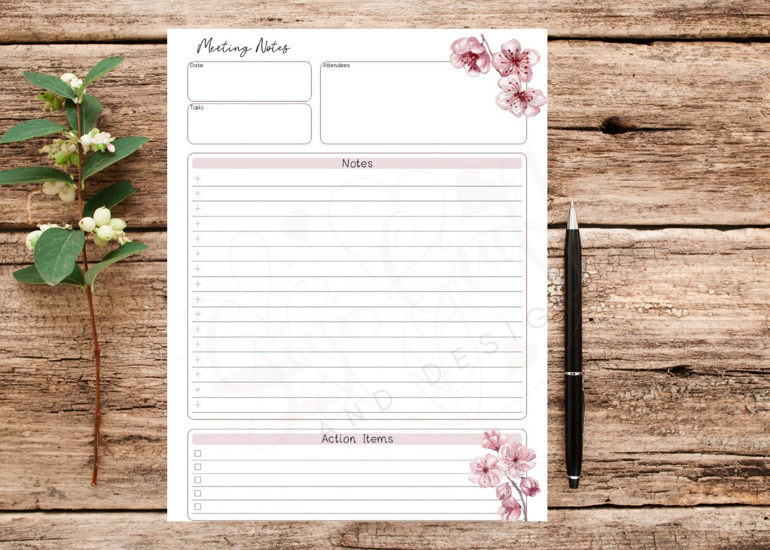 Meeting Notes Printable Template A5 Work From Home - Etsy
