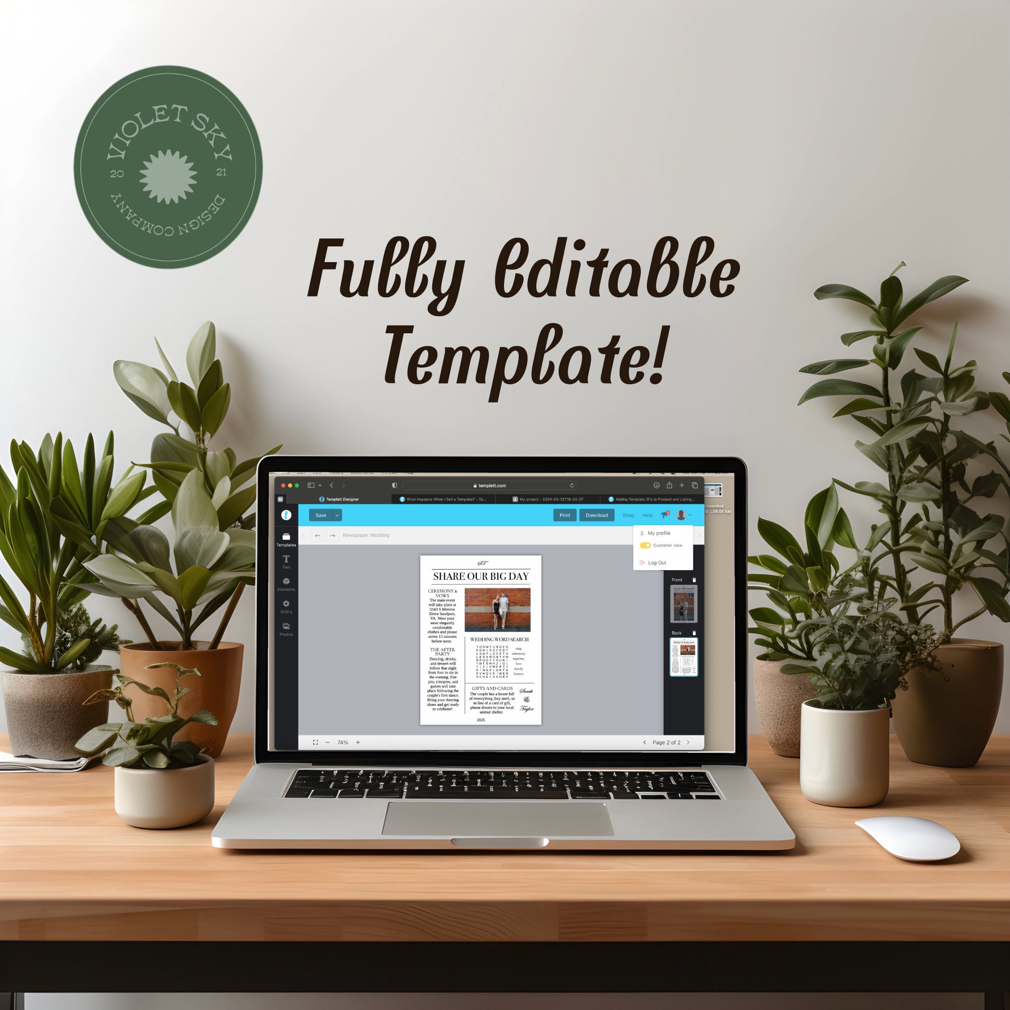 Modern Wedding Invitation Template | Modern Wedding Invite | Polaroid ...