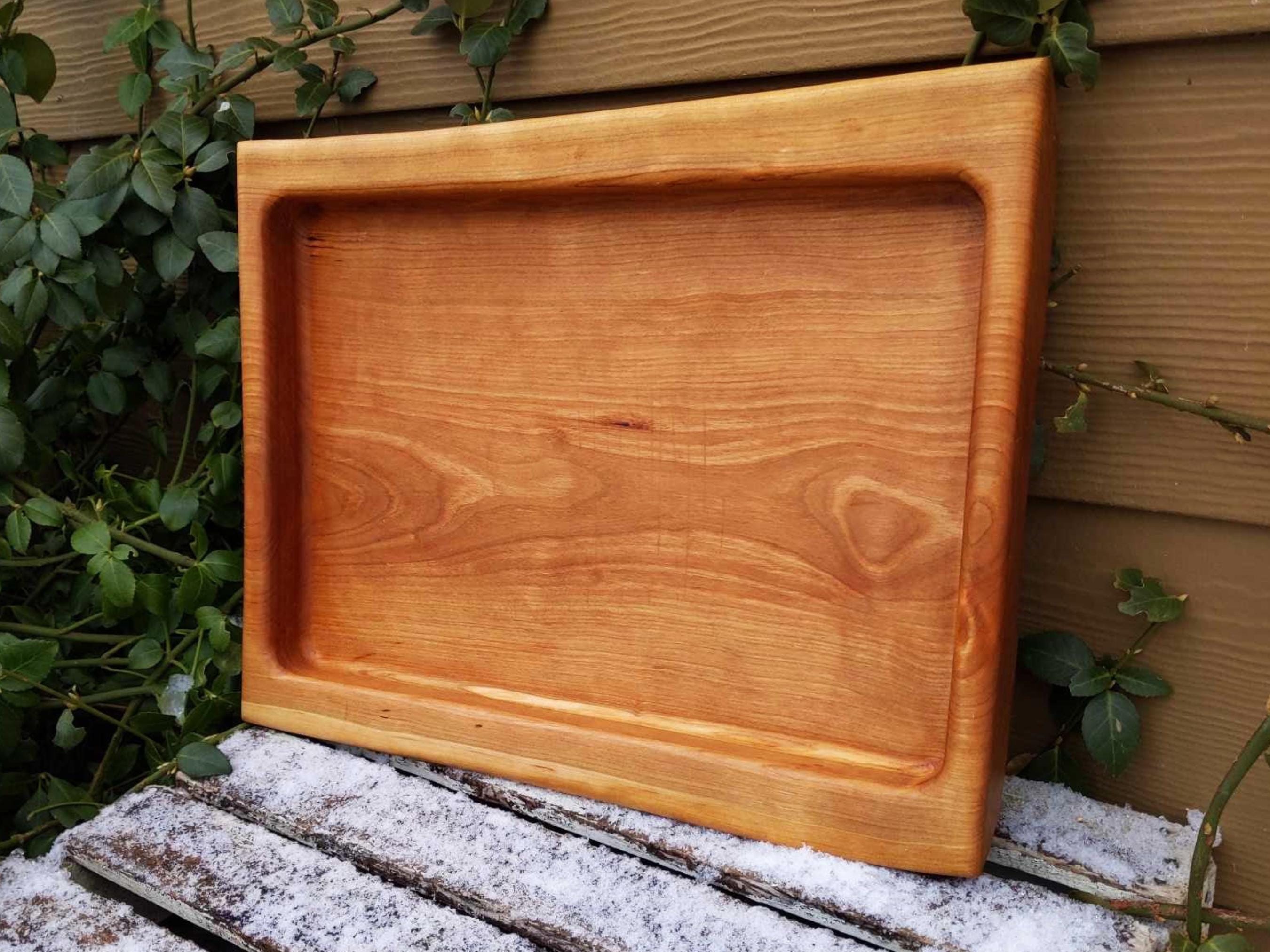 Cherry Wood Meat Carving Board, Wooden Meat Cutting Board, Juice Groove ...
