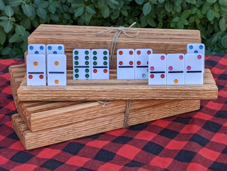 Four Domino Holders | Domino Holder Set | Wooden Domino Holder | Domino ...
